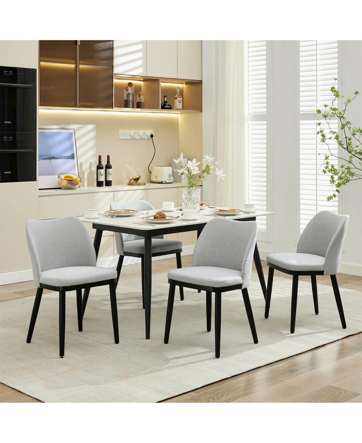 Click here for gaomon Dining Chairs Set of 4: Upholstered Fabric... prices