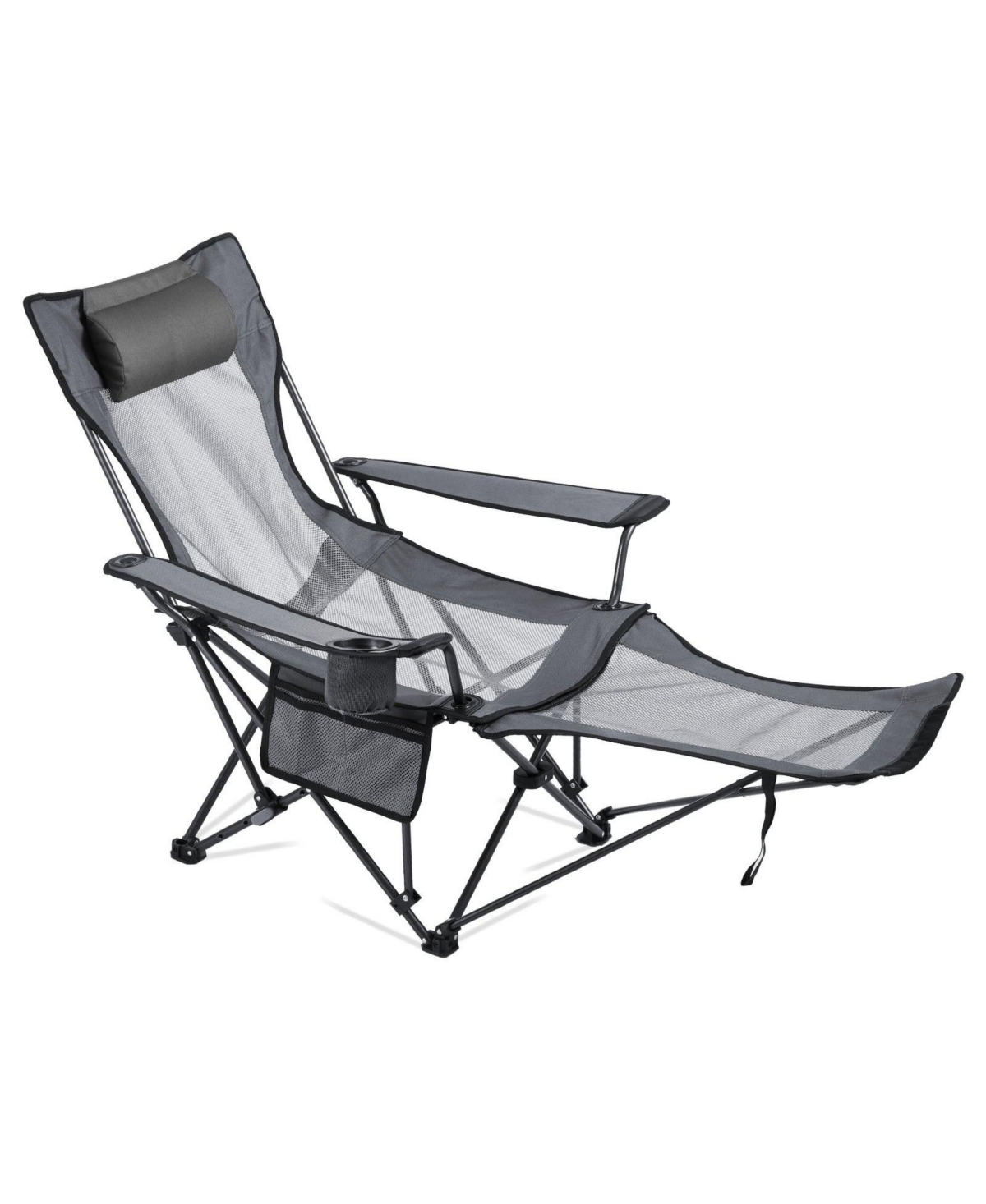 Click here for Mecale Reclining Camping Chair with Headrest and F... prices
