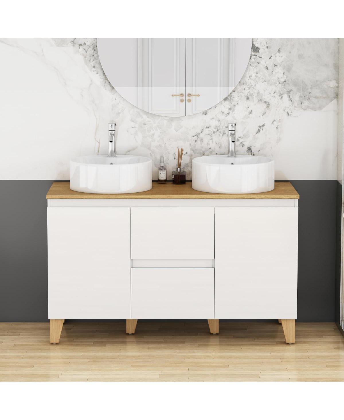 Click here for Sillysis Double Bathroom Vanity with Solid Wood To... prices
