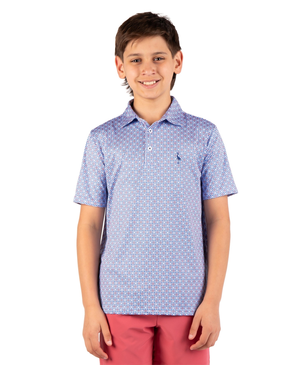 Click here for Tailorbyrd Boys Geo Floral Printed Performance Pol... prices