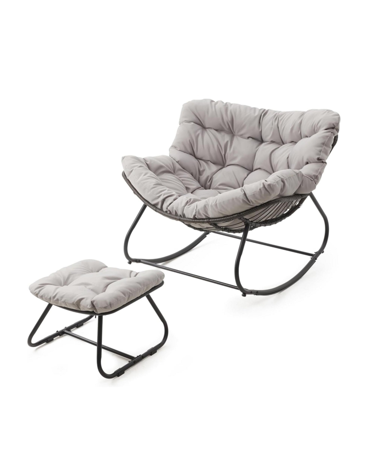 Click here for Mondawe Egg Rocking Chair & Ottoman Set with Cushi... prices