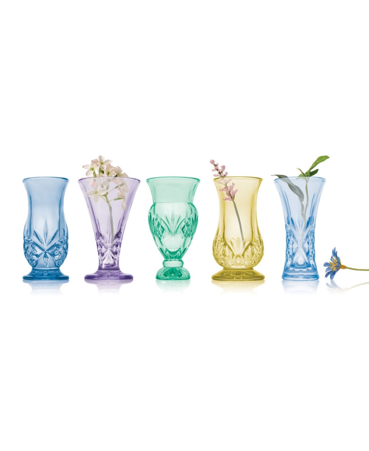 Click here for Godinger Dublin Bud Vases  Set of 5 - Purple  Blue... prices