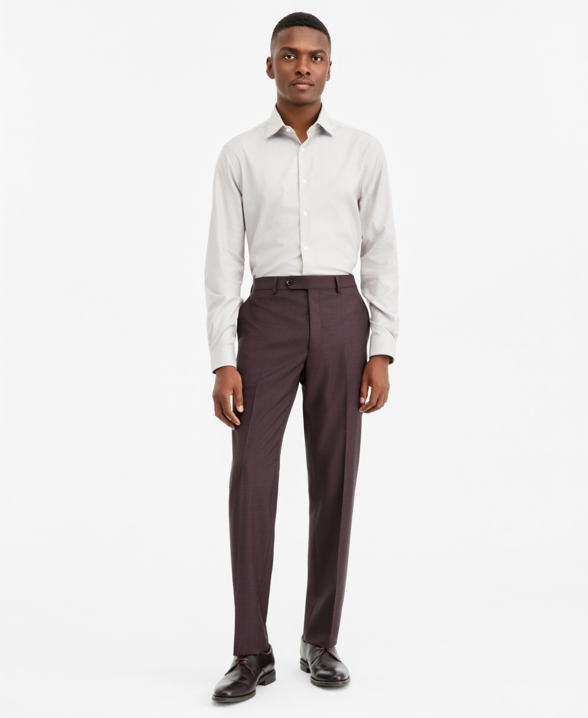 Click here for The Mens Store Mens Modern-Fit Bordeaux 100 Wool S... prices