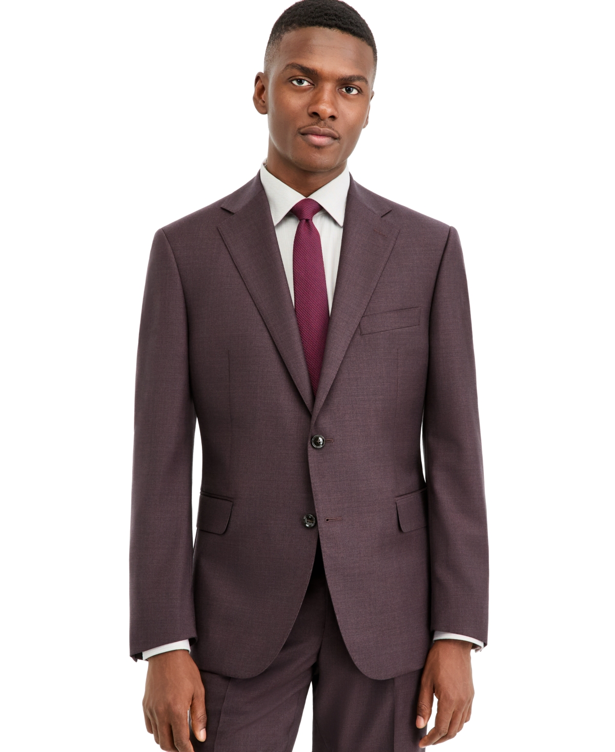 Click here for The Mens Store Mens Modern-Fit Bordeaux 100 Wool S... prices