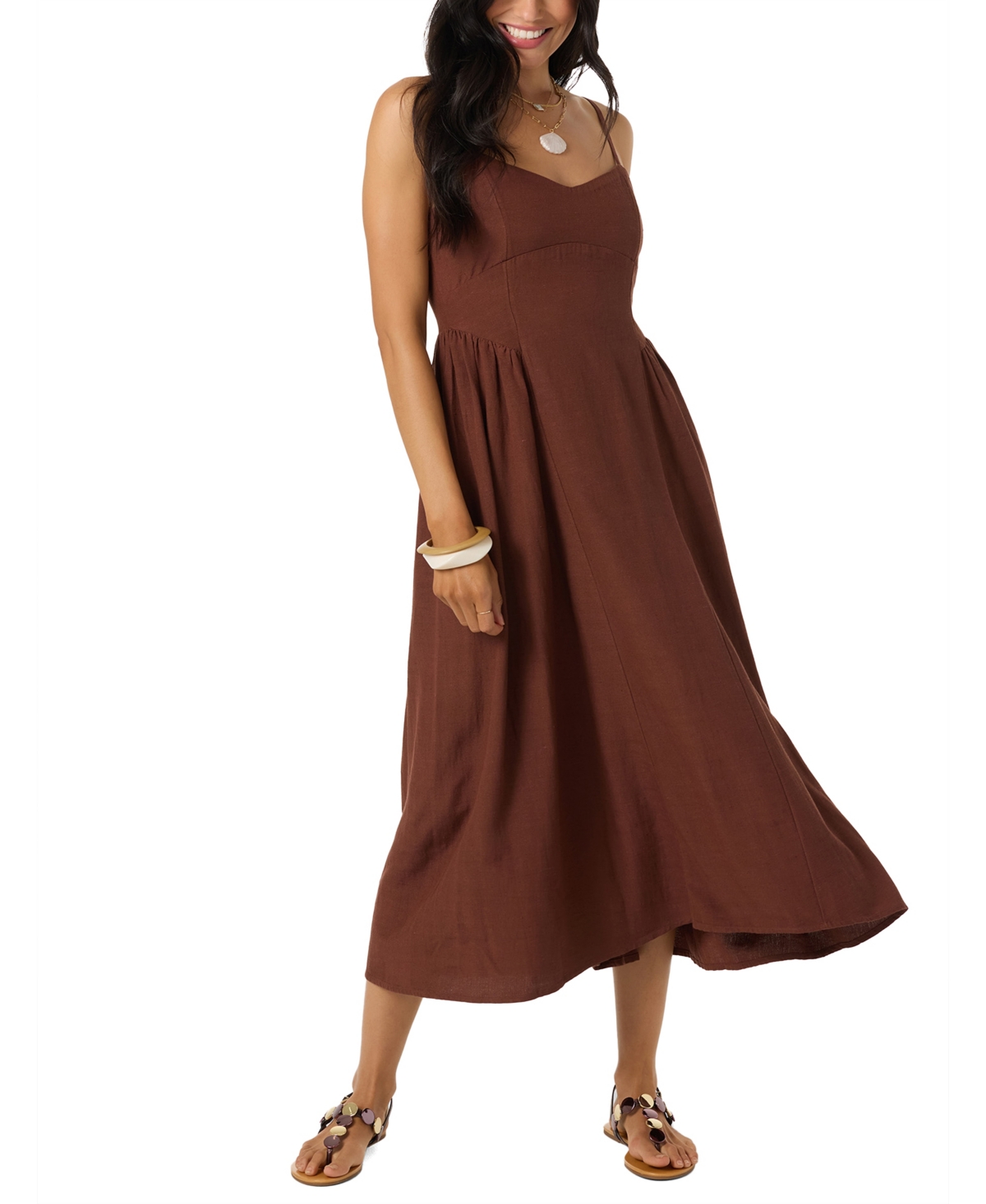 Click here for ONeill Womens Linden Woven Midi Dress - Coconut Br... prices