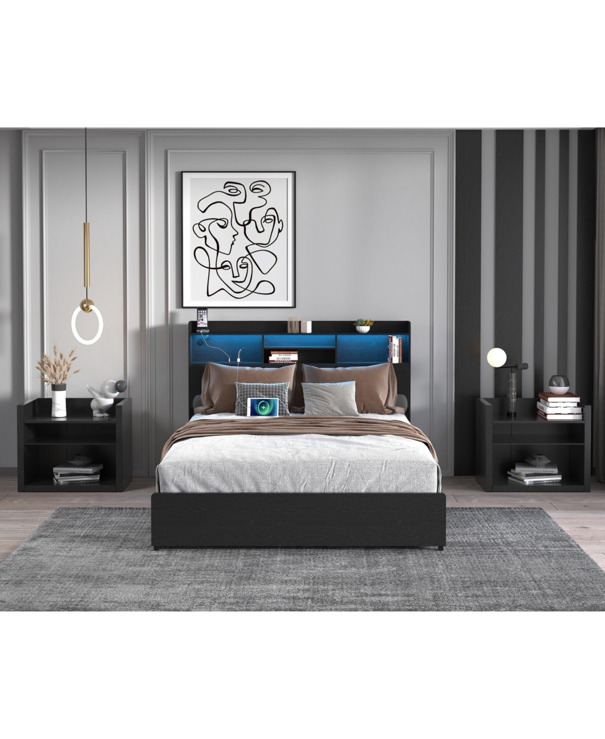 Click here for Lucky One Frame with 4 Storage Drawers Full Bed Fr... prices