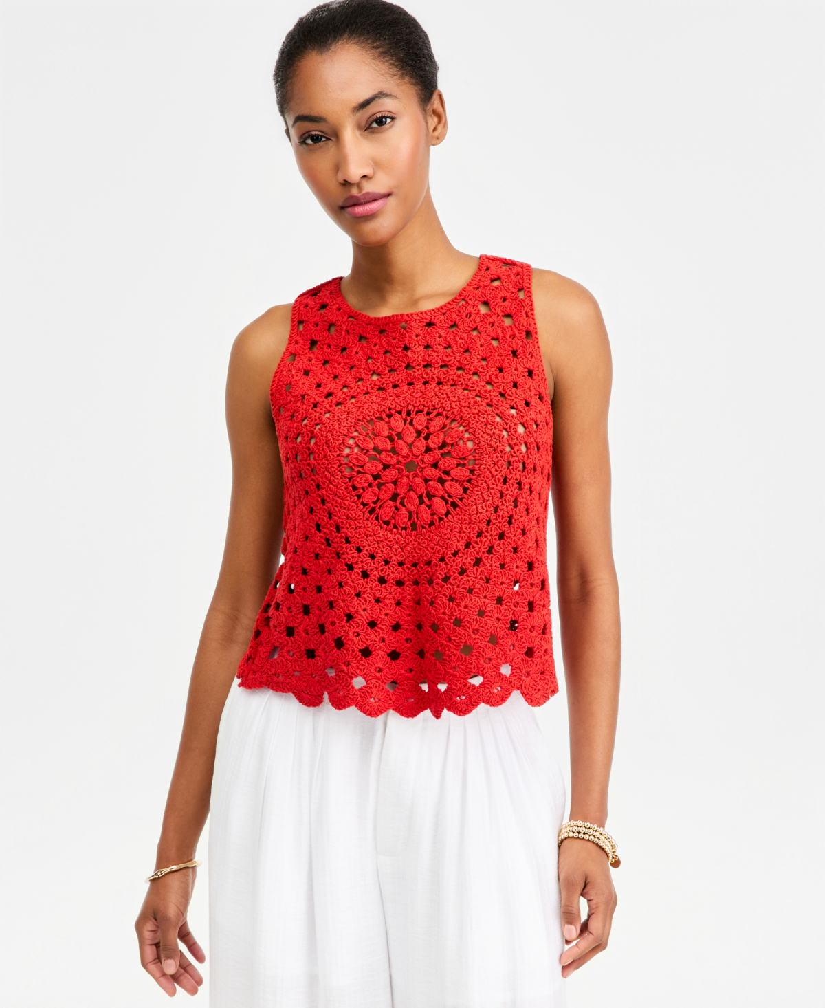 Click here for On 34th Womens Crochet Button-Back Tank  Macys Exc... prices