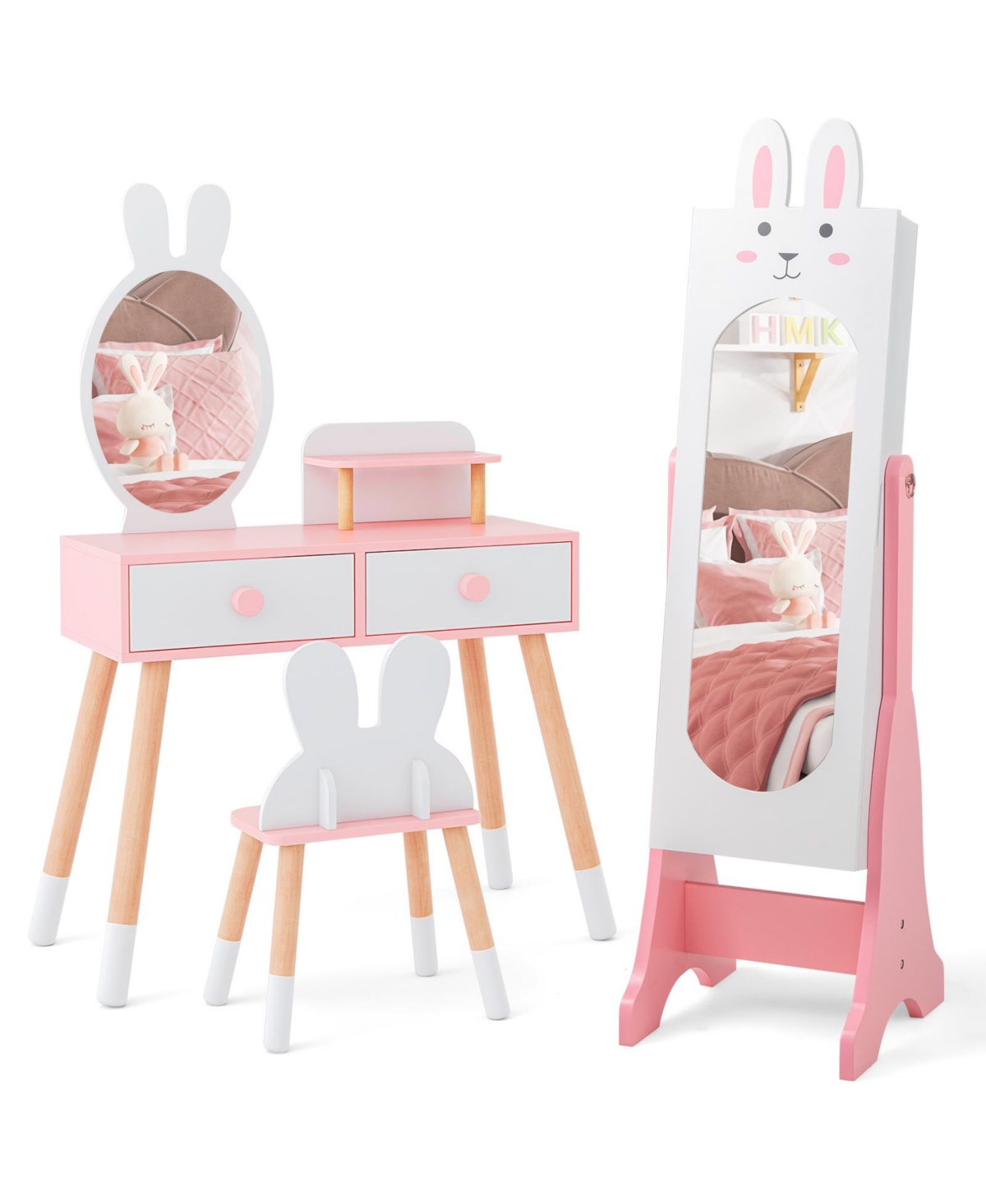 Click here for Gouun 3-Piece Kids Vanity Table  Chair and Jewelry... prices