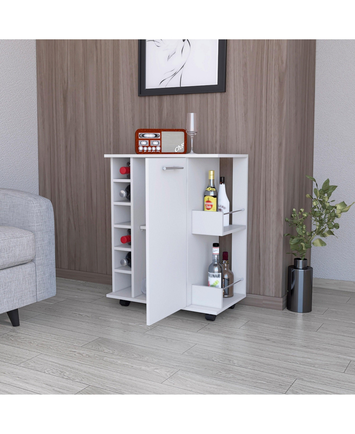 Click here for Flynama Woodland Bar Cart with Casters  Wine Rack... prices