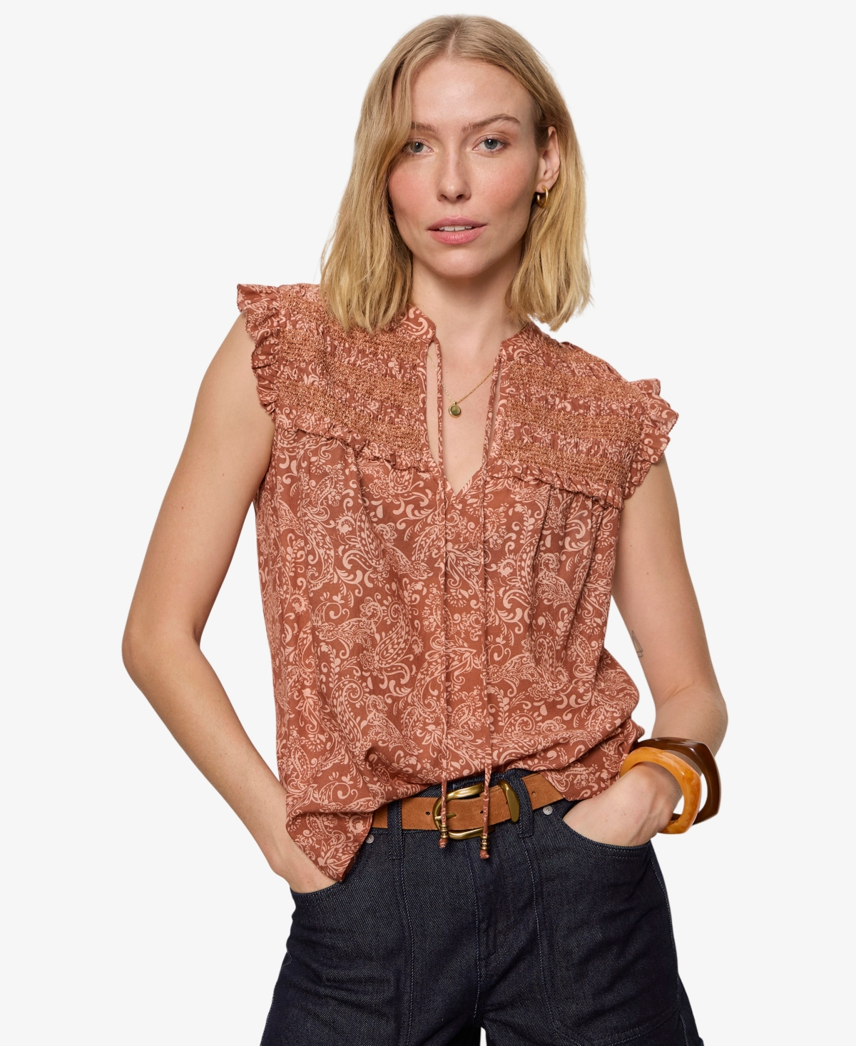 Click here for Sanctuary Petite Free Feeling Smocked Sleeveless B... prices