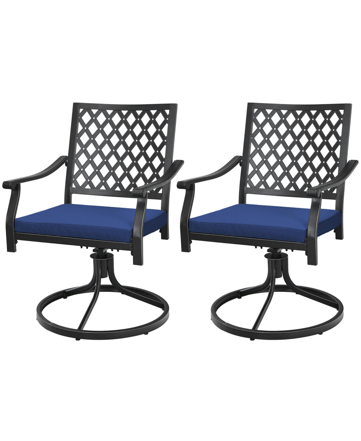 Click here for Gymax 2PCS Patio Swivel Dining Chairs Lattice Rock... prices