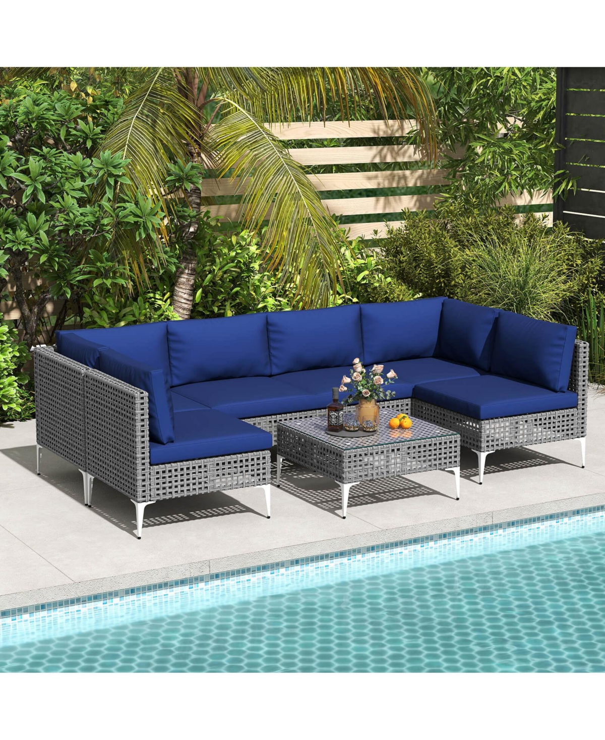 Click here for Costway 7 Piece Outdoor Furniture Set with Seat &... prices