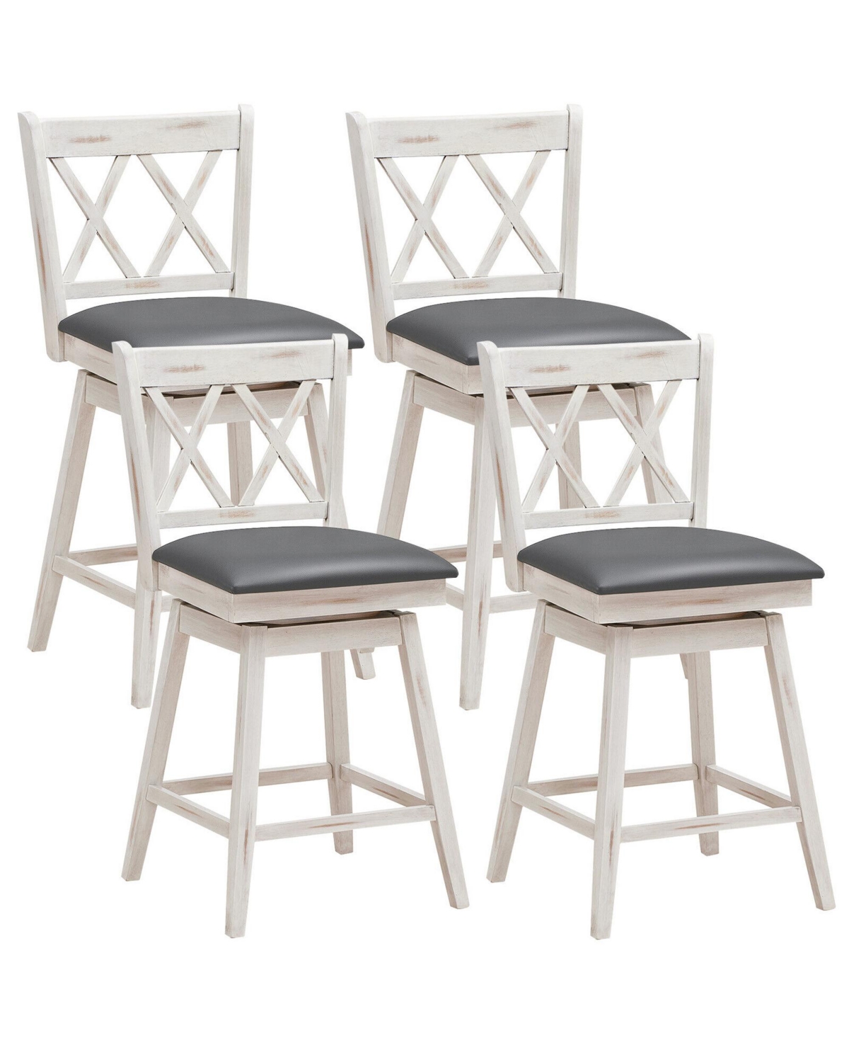 Click here for Gymax Set of 4 Barstools Swivel Counter Height Cha... prices