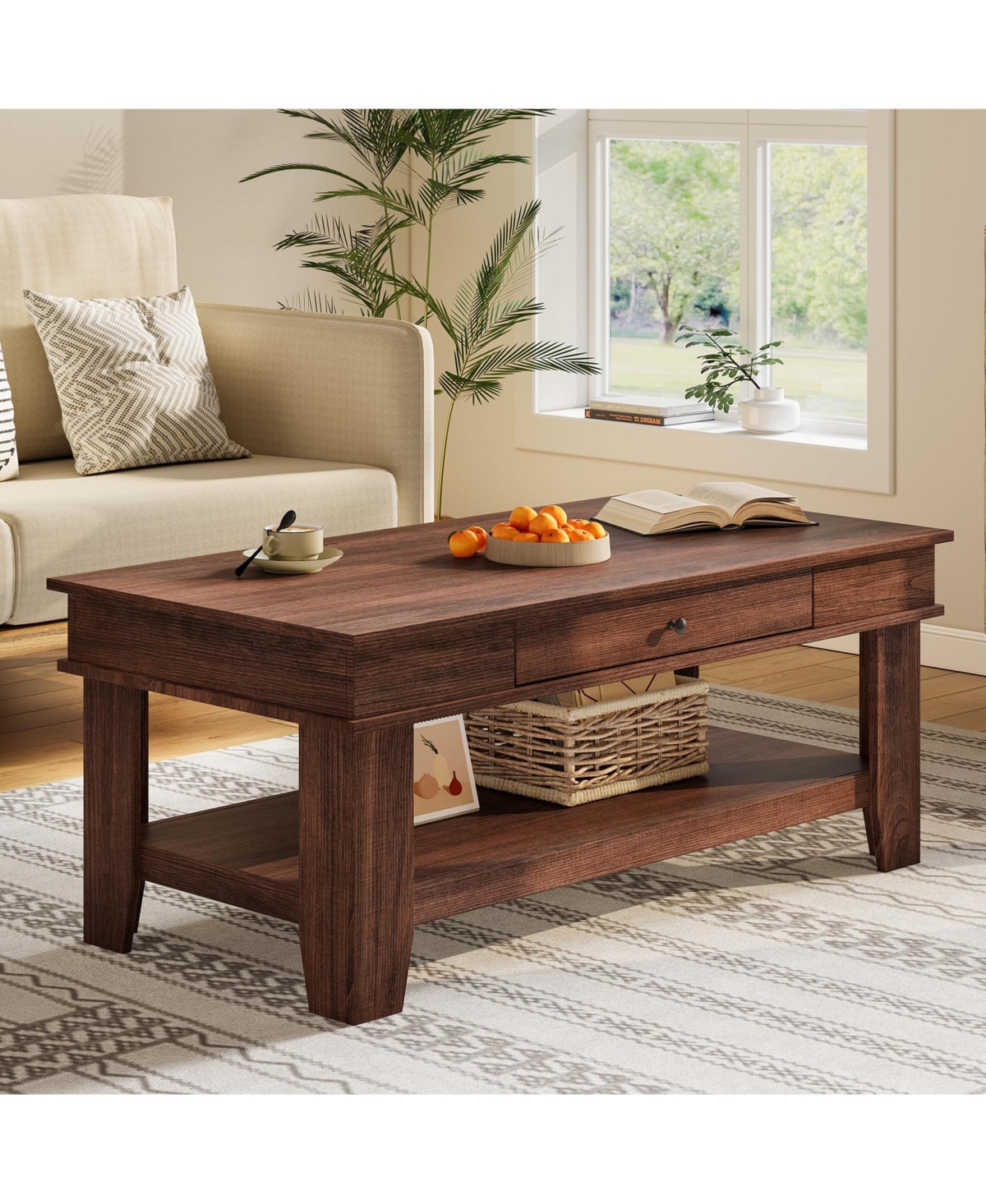 Click here for Homfan Coffee Table Center Table with Drawer and S... prices