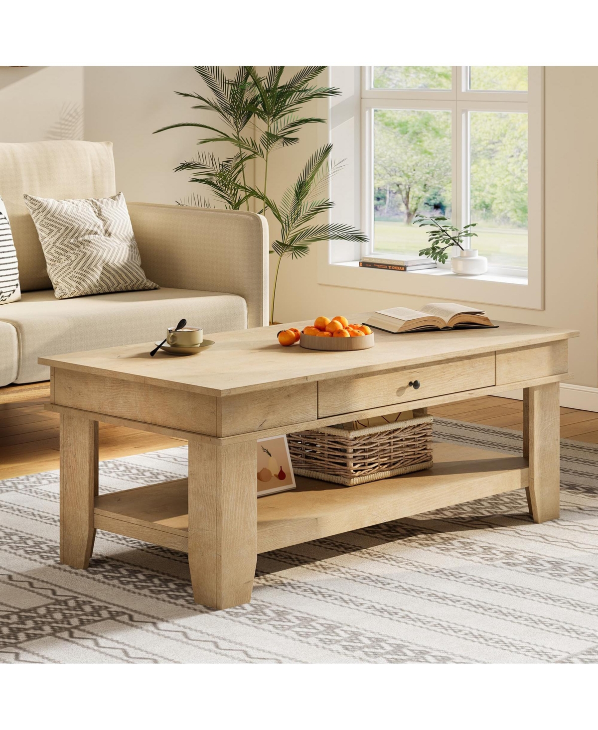 Click here for Homfan Coffee Table Center Table with Drawer and S... prices