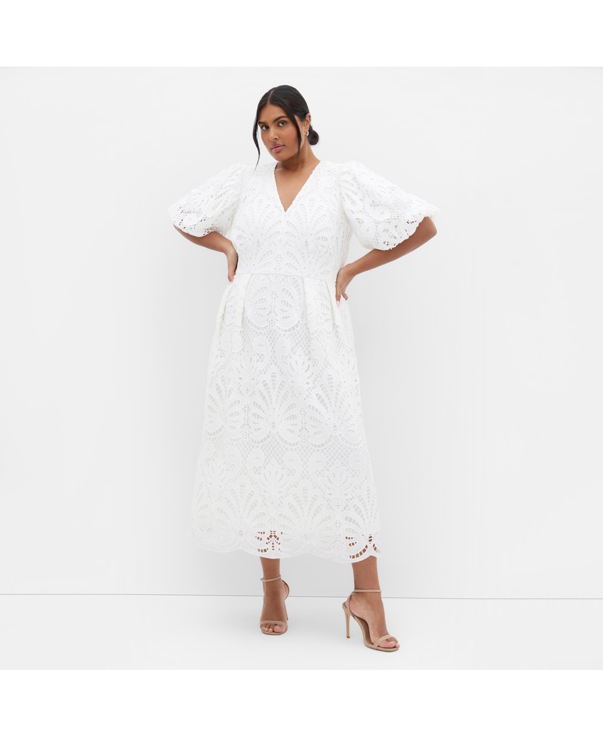 Click here for City Chic Womens Kylee Dress - Ivory prices