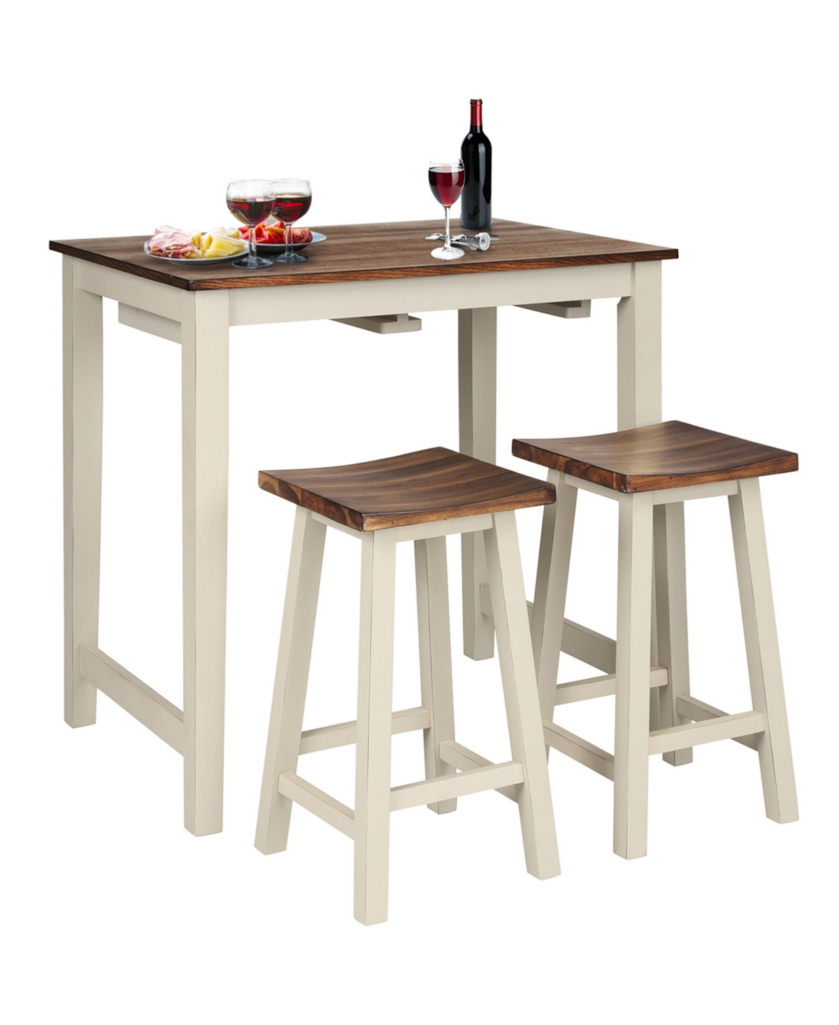 Click here for Gymax 3-Piece Bar Table Set Counter Pub Tableand 2... prices