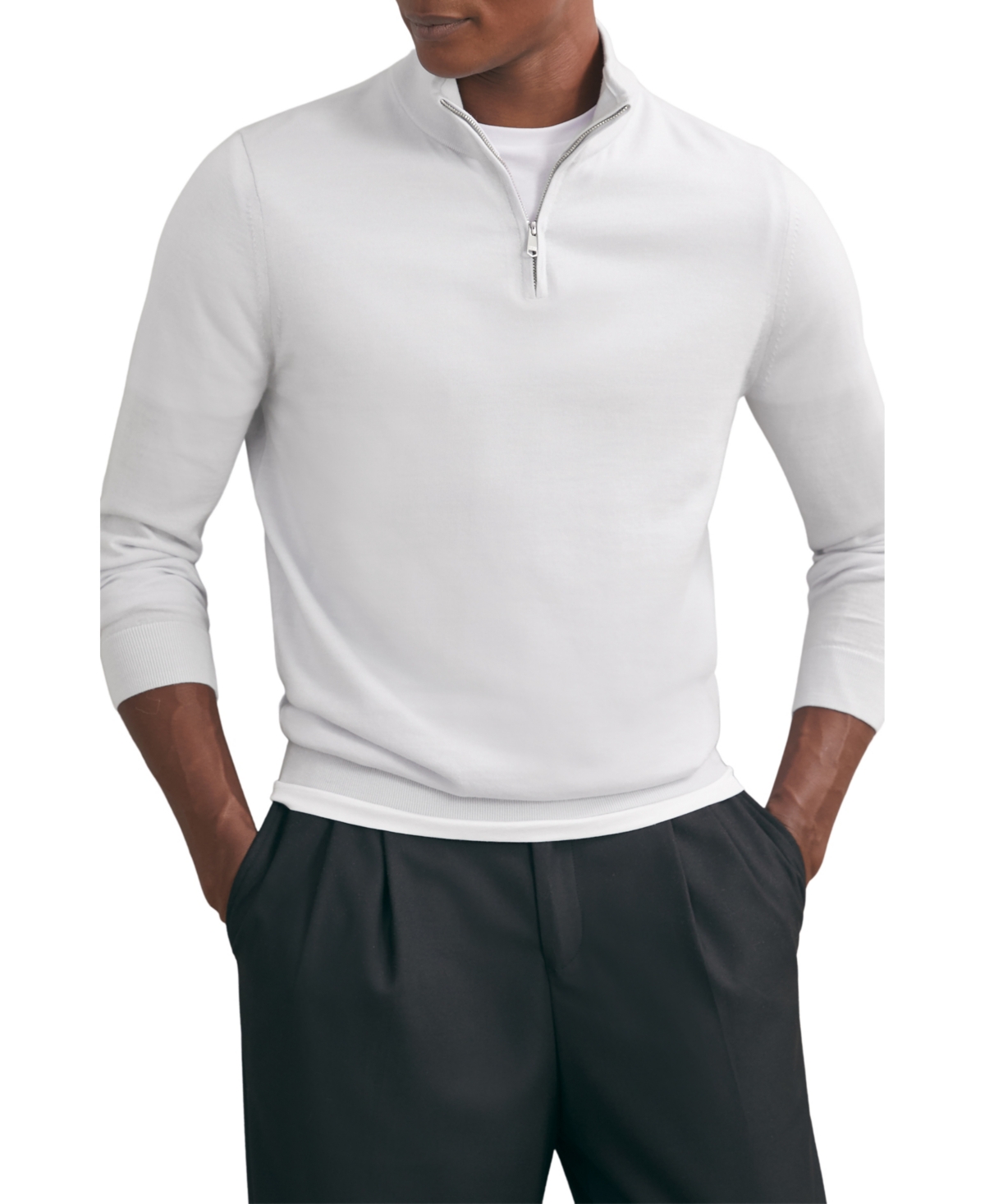 Click here for Reiss Mens Merino Wool Half-Zip Funnel Neck Sweate... prices