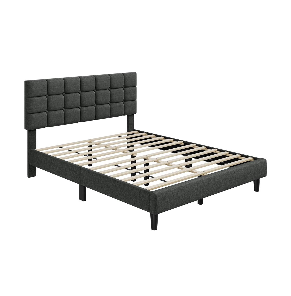 Click here for Size Upholstered Bed Frame with Square Tufted Head... prices