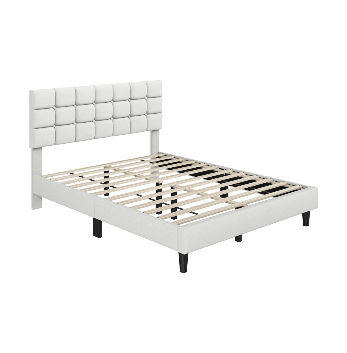 Click here for Size Upholstered Bed Frame with Square Tufted Head... prices
