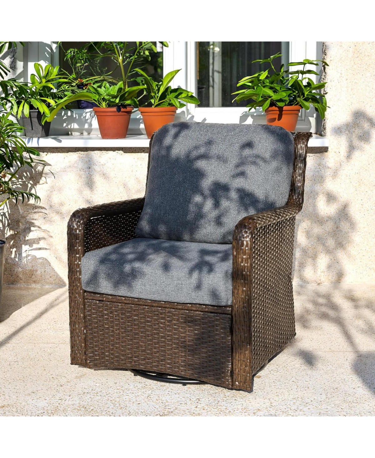 Click here for Tribesigns Outdoor Wicker Swivel Chair  Patio Ratt... prices