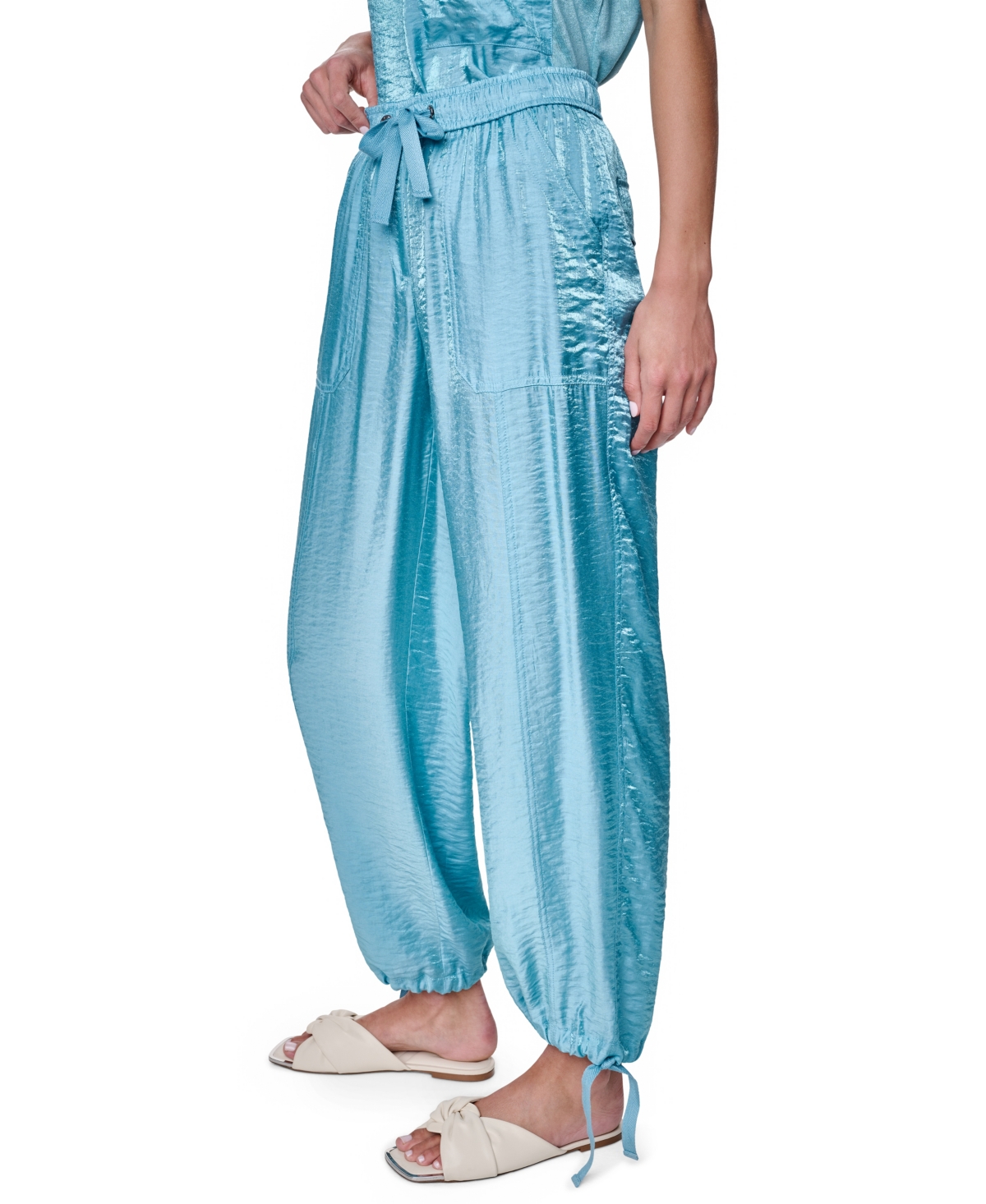 Click here for Dkny Womens Twinkle Tie-Leg Pants - Cameo Blue prices