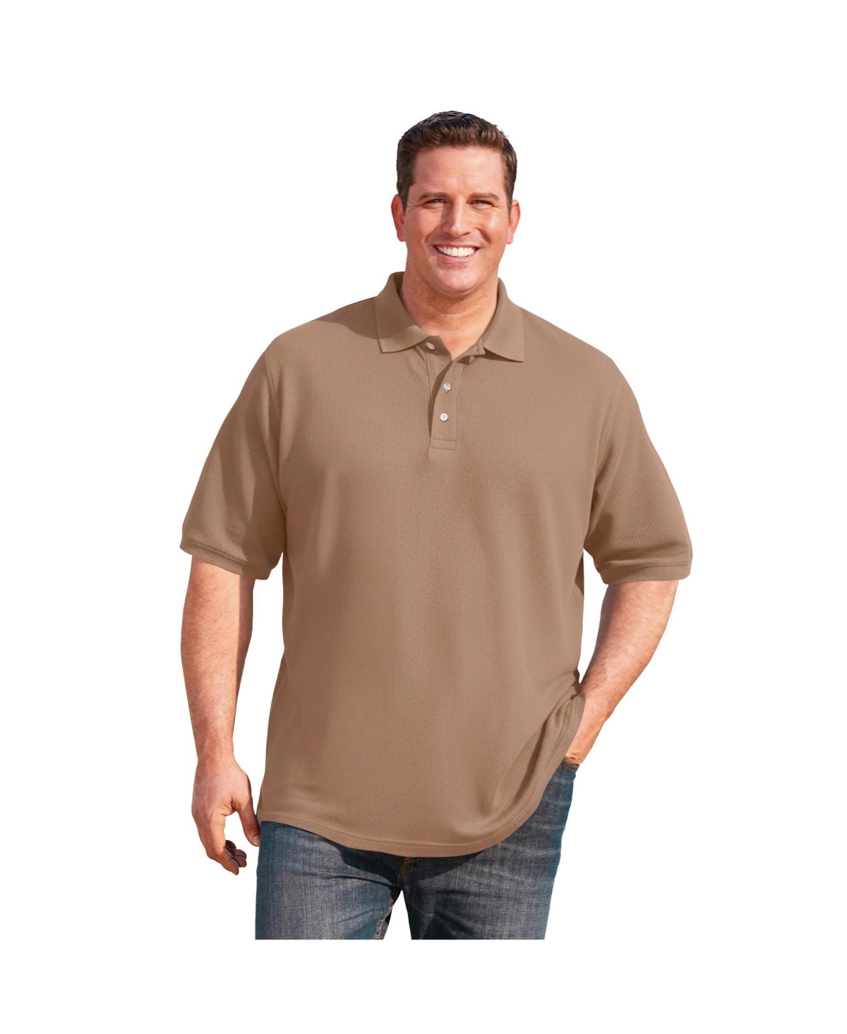 Click here for KingSize Big & Tall Ribbed Polo - Light coffee prices