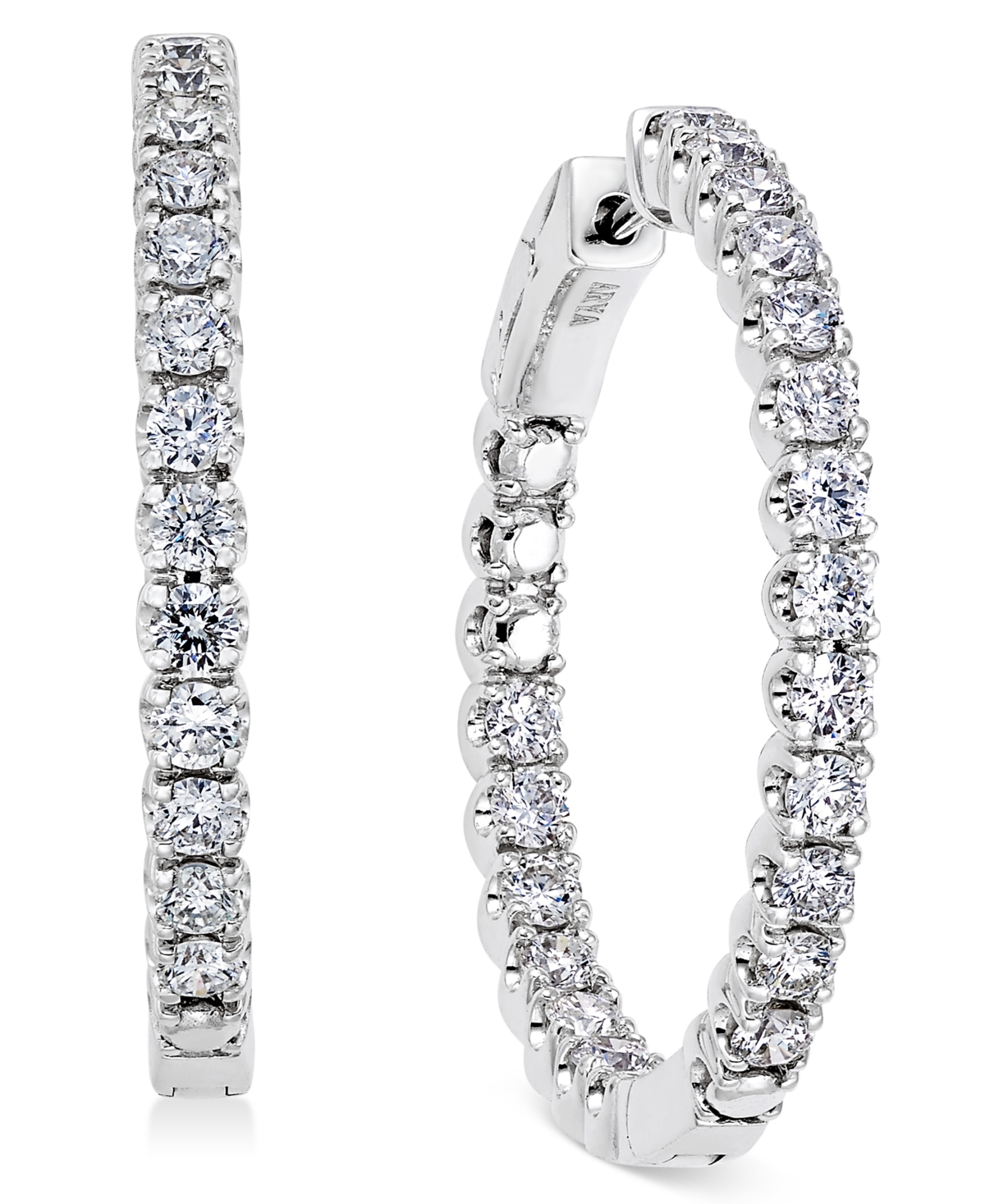 Click here for Diamond In-and-Out Hoop Earrings (3 ct. t.w.) in 1... prices