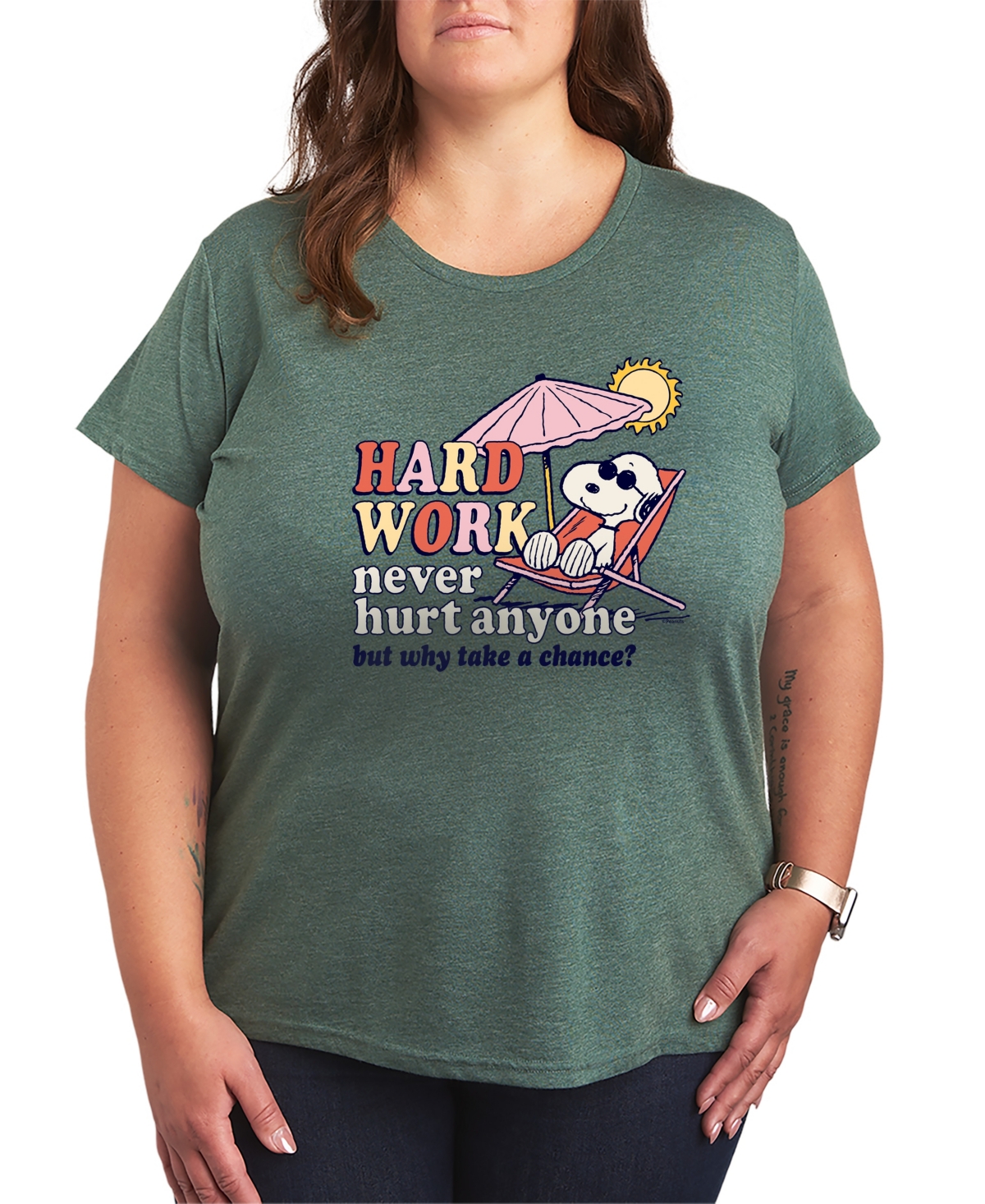 Click here for Hybrid Apparel Plus Size Peanuts Hard Work Short-S... prices
