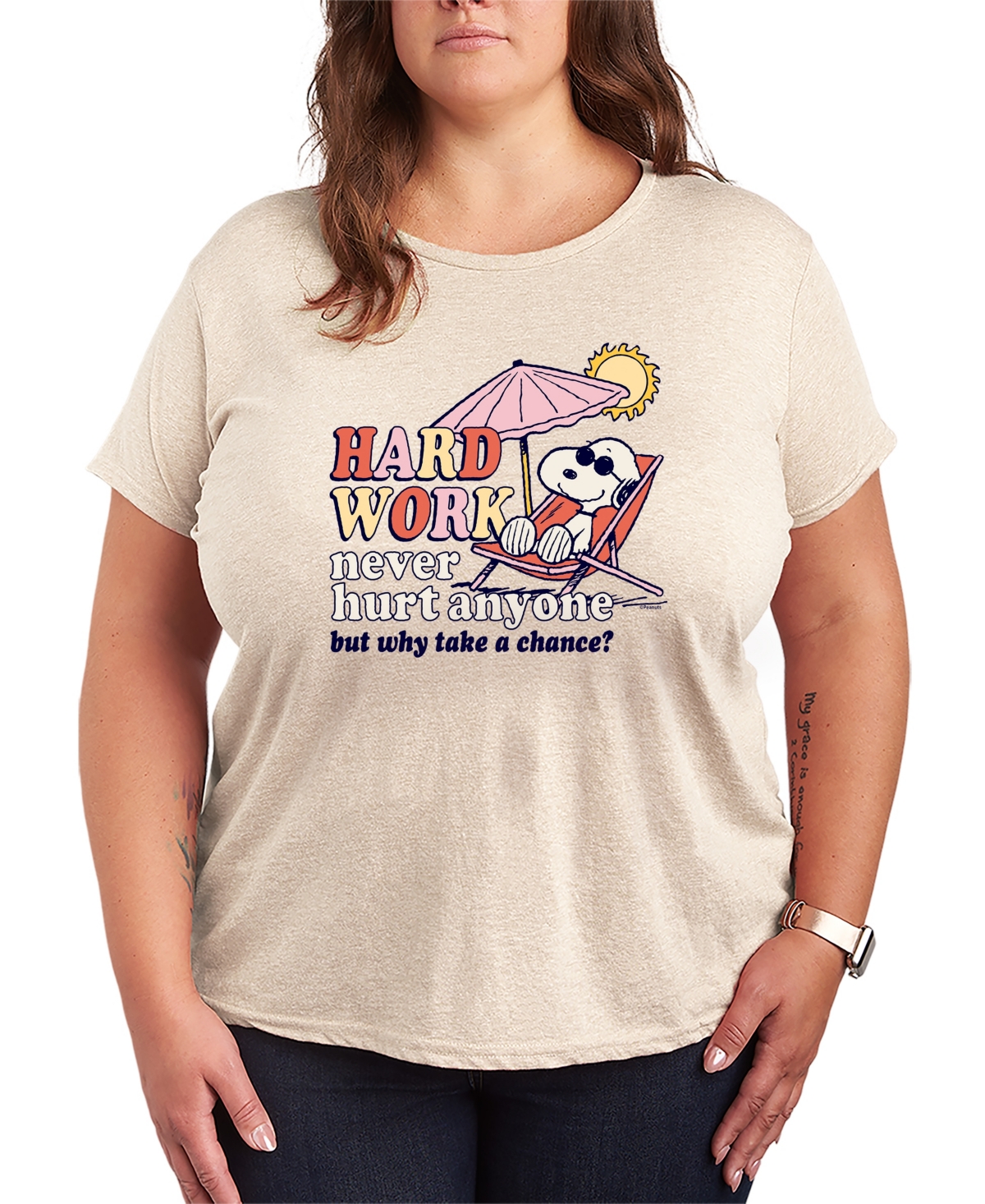 Click here for Hybrid Apparel Plus Size Peanuts Hard Work Short-S... prices