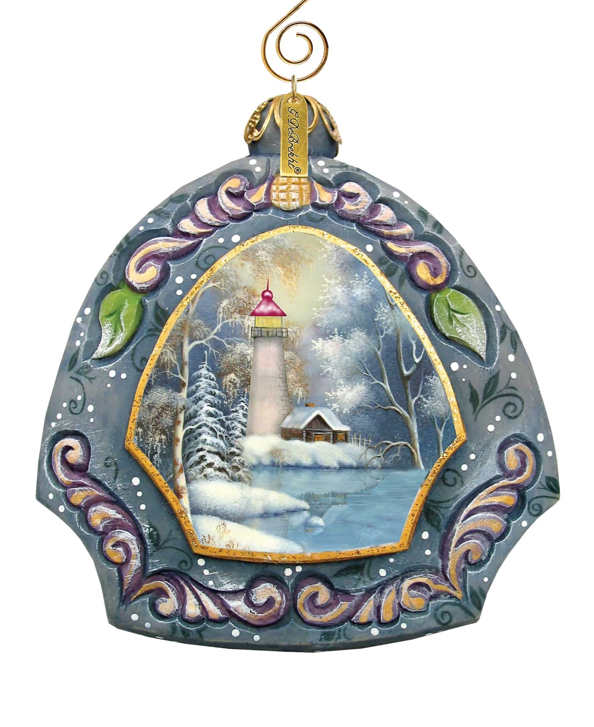 Click here for G.DeBrekht Hand Painted Scenic Ornament Harbor Lig... prices