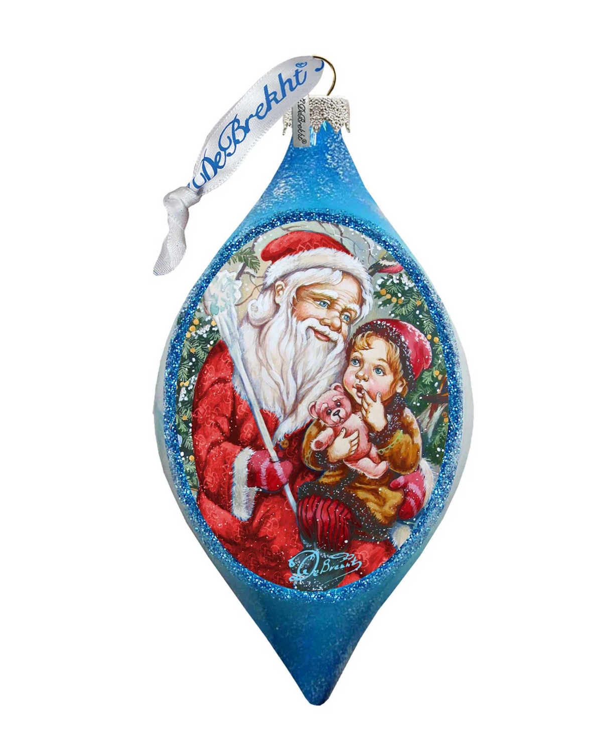 Click here for G.DeBrekht Teddy Bear Santa Drop Glass Ornament -... prices