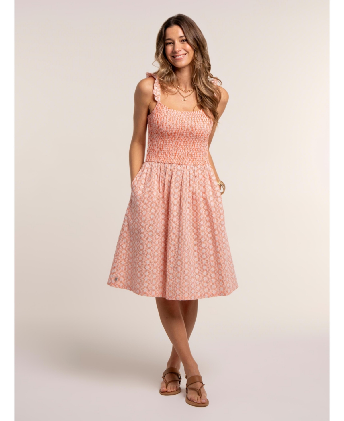 Click here for Brakeburn Womens Fossil Dress - Coral prices
