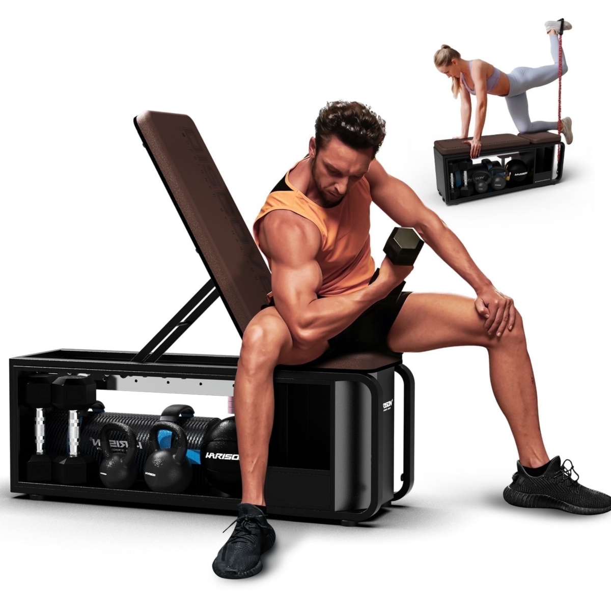 Click here for Harison Adjustable Weight Bench for Home Gym  1000... prices