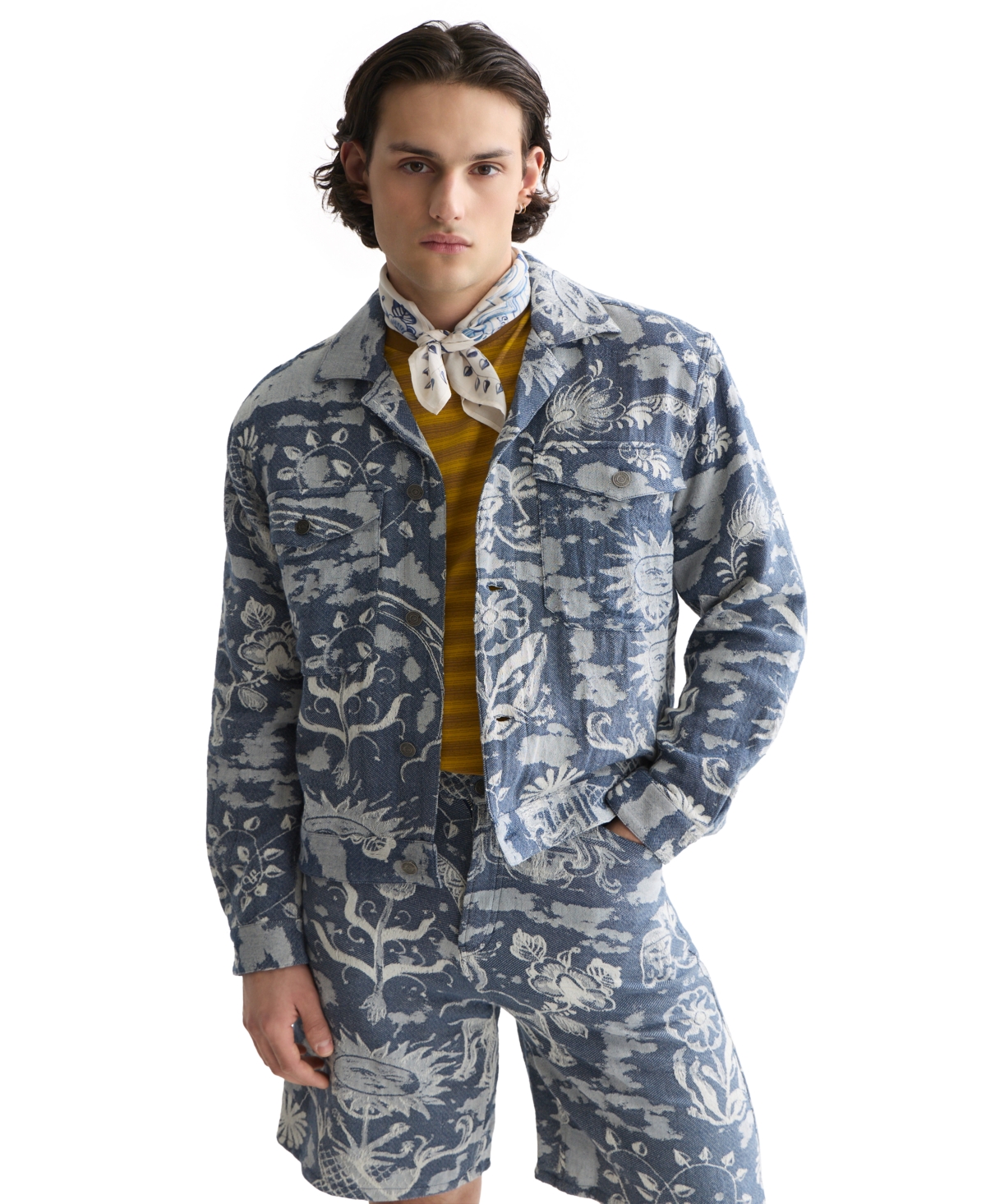 Click here for Scotch & Soda Mens Delfts Blauw Jacquard Trucker J... prices