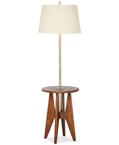 Pacific Coast Wood Floor Lamp with Accent Table - Lighting & Lamps ...