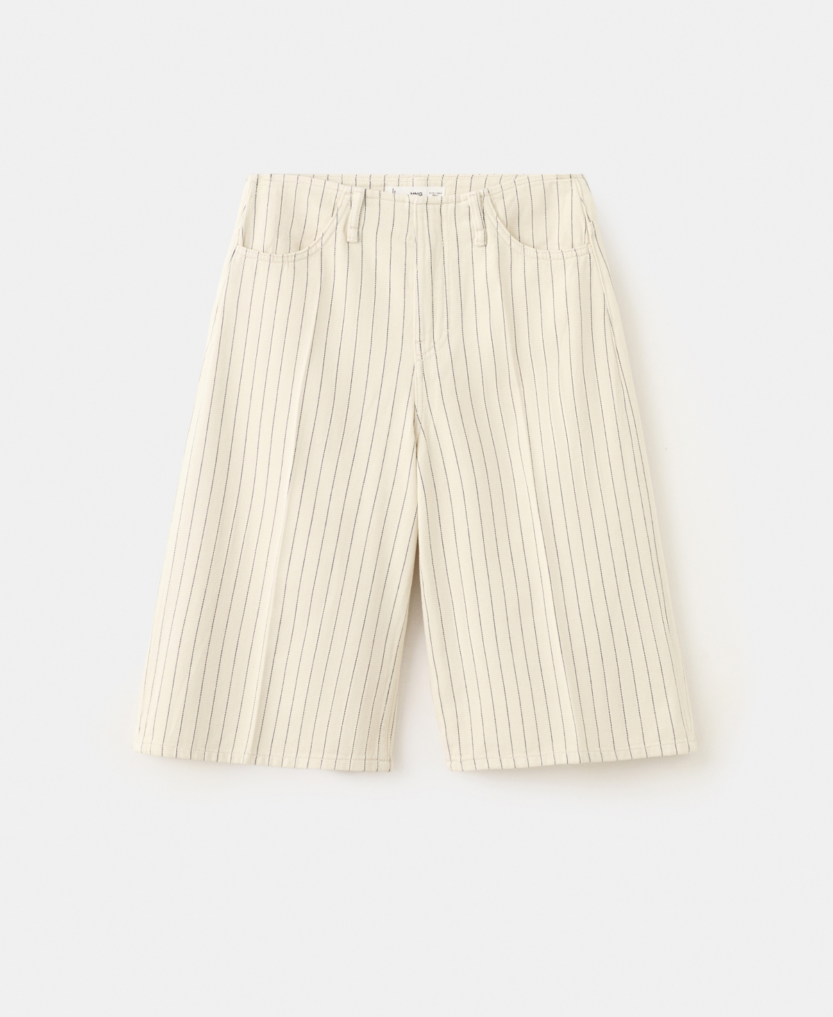 Click here for Mango Womens Mid-Rise Striped Bermuda Shorts - Van... prices