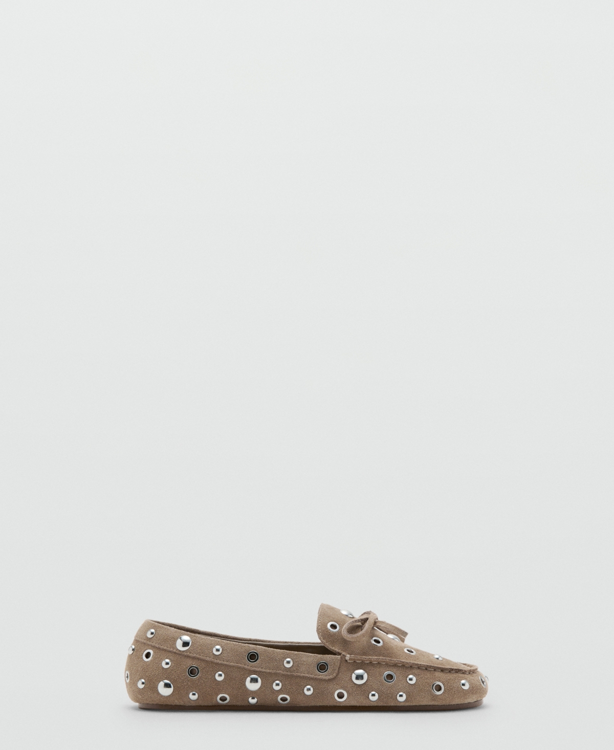 Click here for Mango Womens Eyelets Suede Loafers - Sand prices