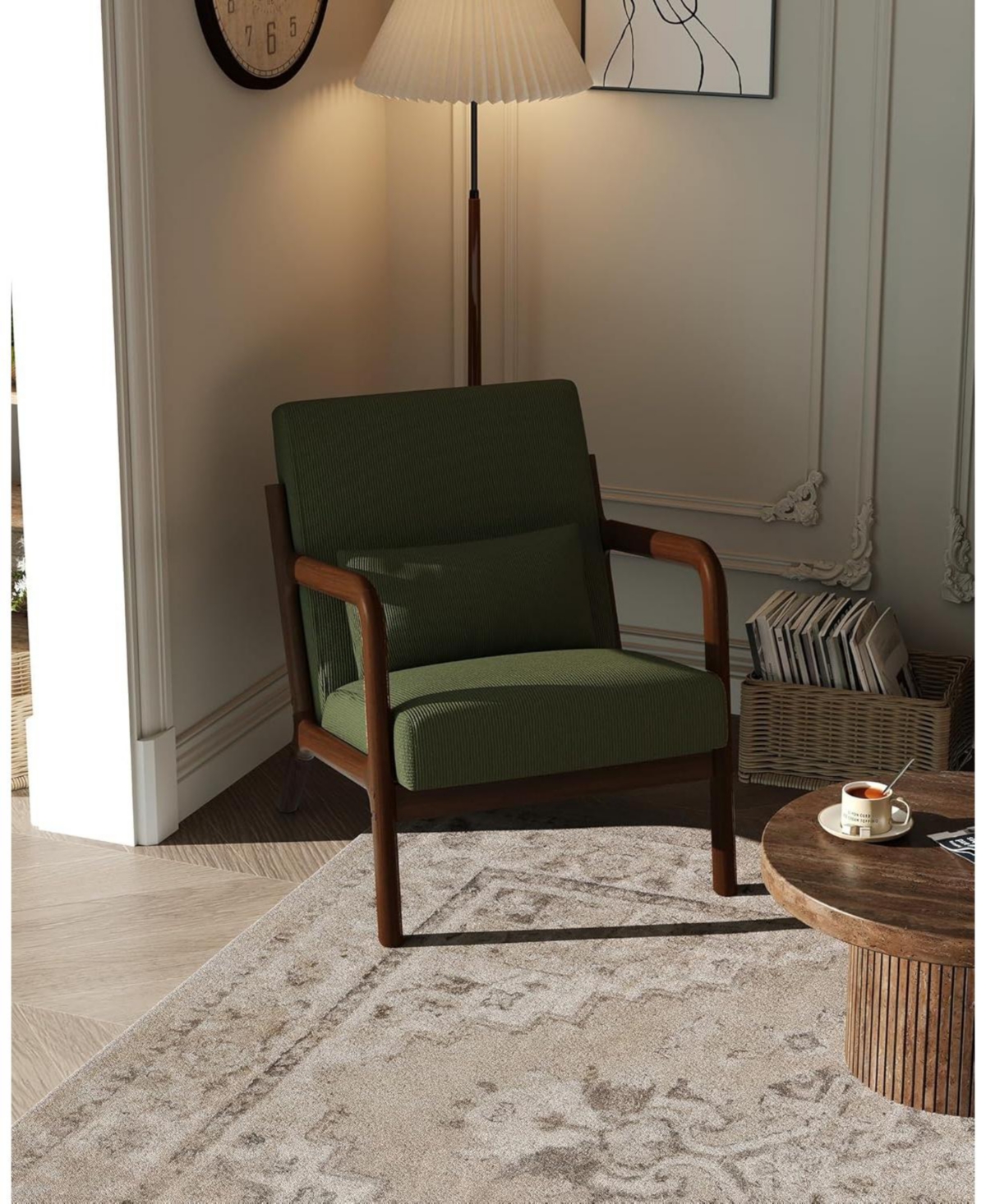 Click here for gaomon Mid-Century Modern Accent Chair Fine Wale C... prices