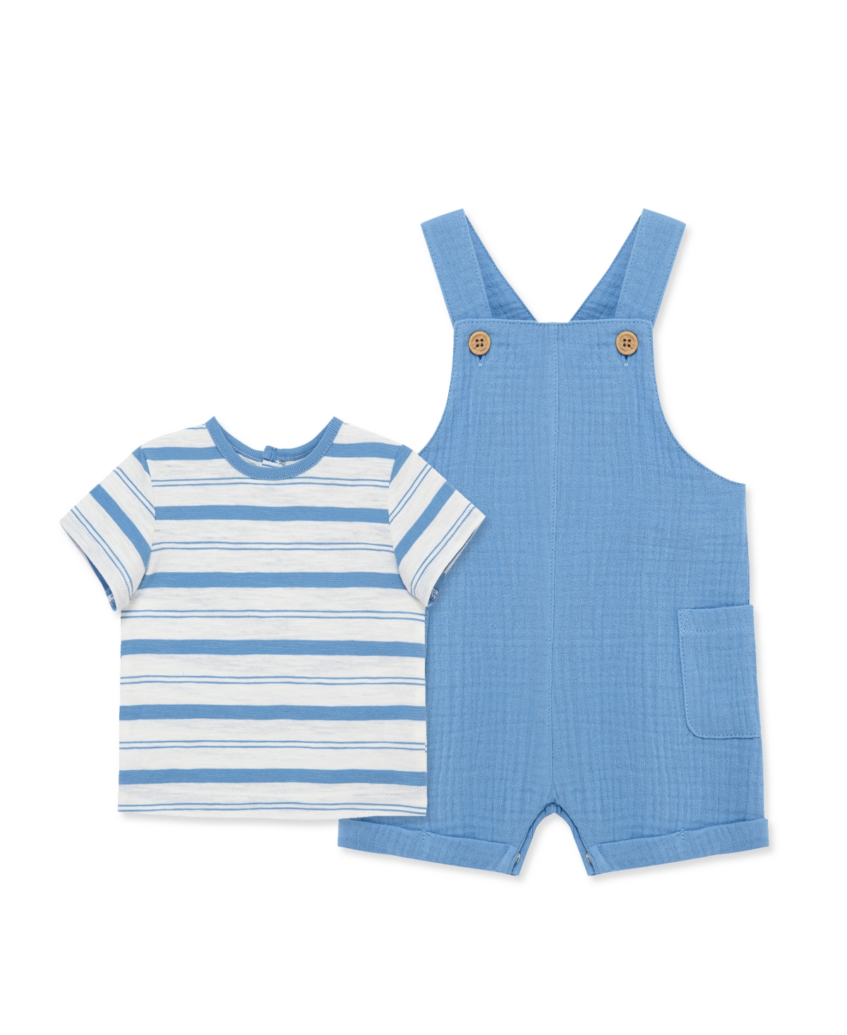 Click here for Little Me Baby Boys Solid Shortall Set - Pastel Bl... prices