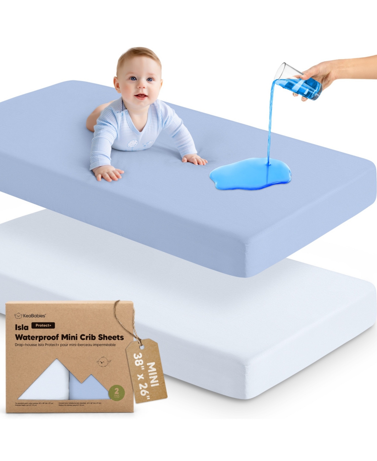 Click here for KeaBabies 2pk Isla Waterproof Mini Crib Sheets for... prices