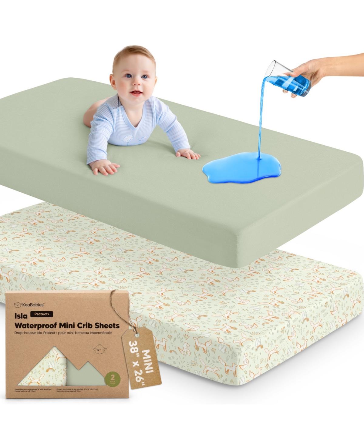 Click here for KeaBabies 2pk Isla Waterproof Mini Crib Sheets for... prices
