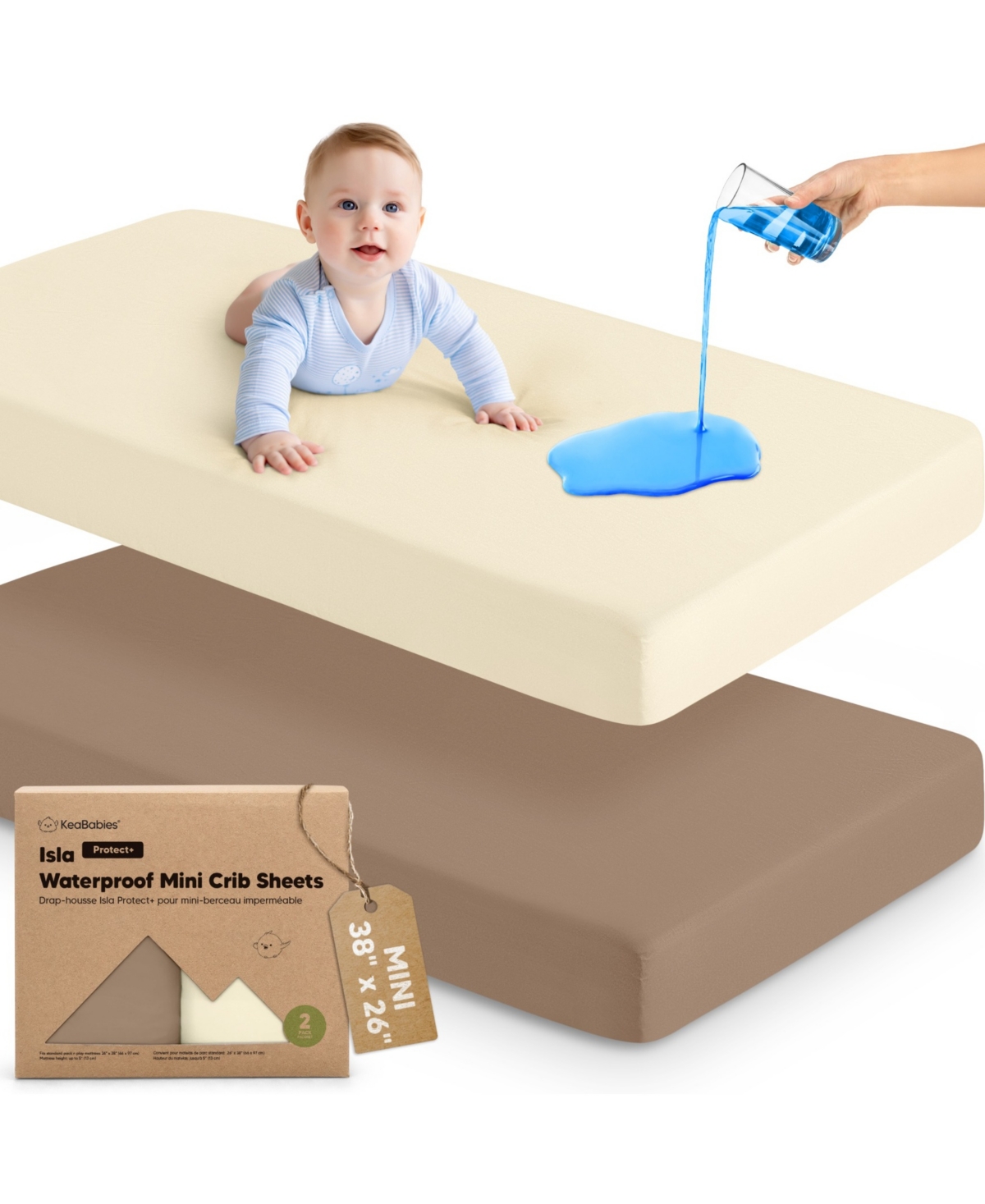 Click here for KeaBabies 2pk Isla Waterproof Mini Crib Sheets for... prices