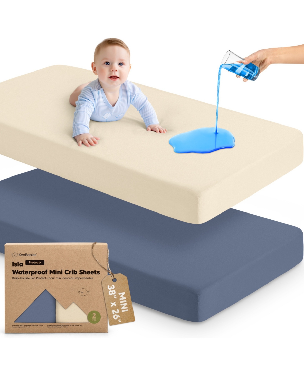 Click here for KeaBabies 2pk Isla Waterproof Mini Crib Sheets for... prices