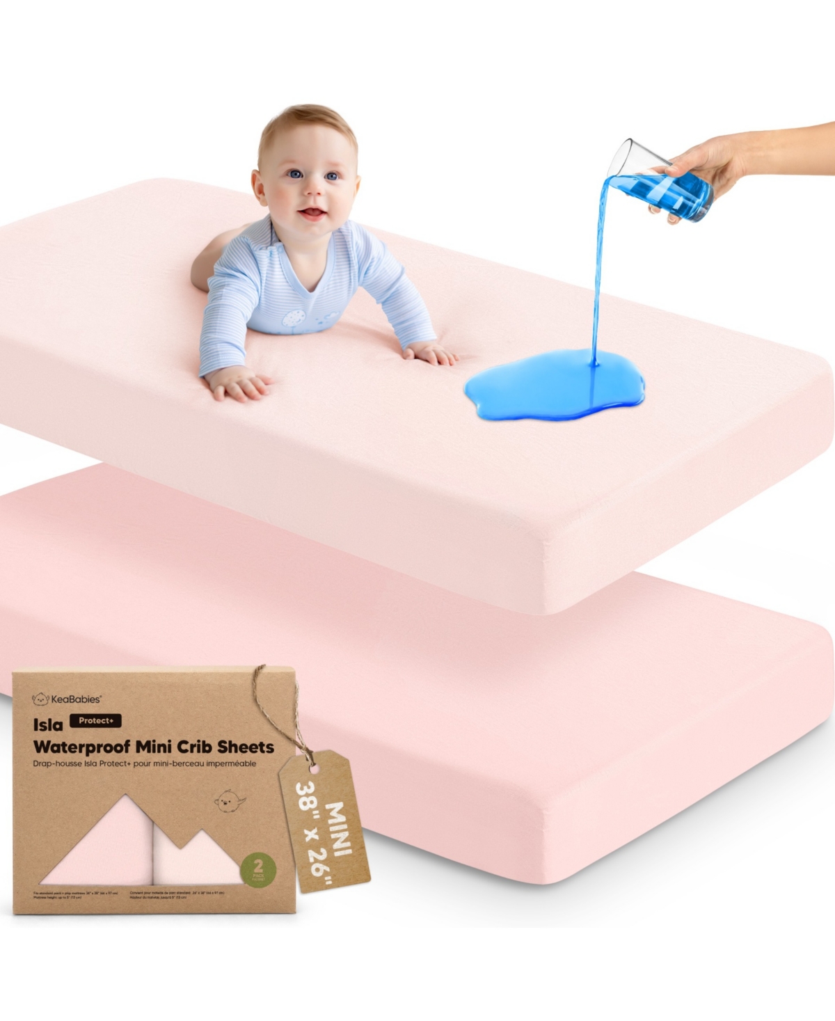 Click here for KeaBabies 2pk Isla Waterproof Mini Crib Sheets for... prices