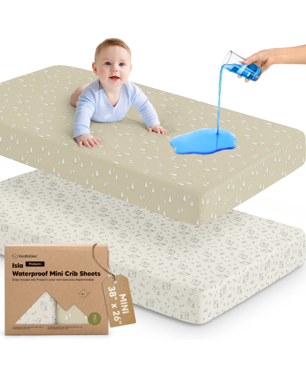 Click here for KeaBabies 2pk Isla Waterproof Mini Crib Sheets for... prices