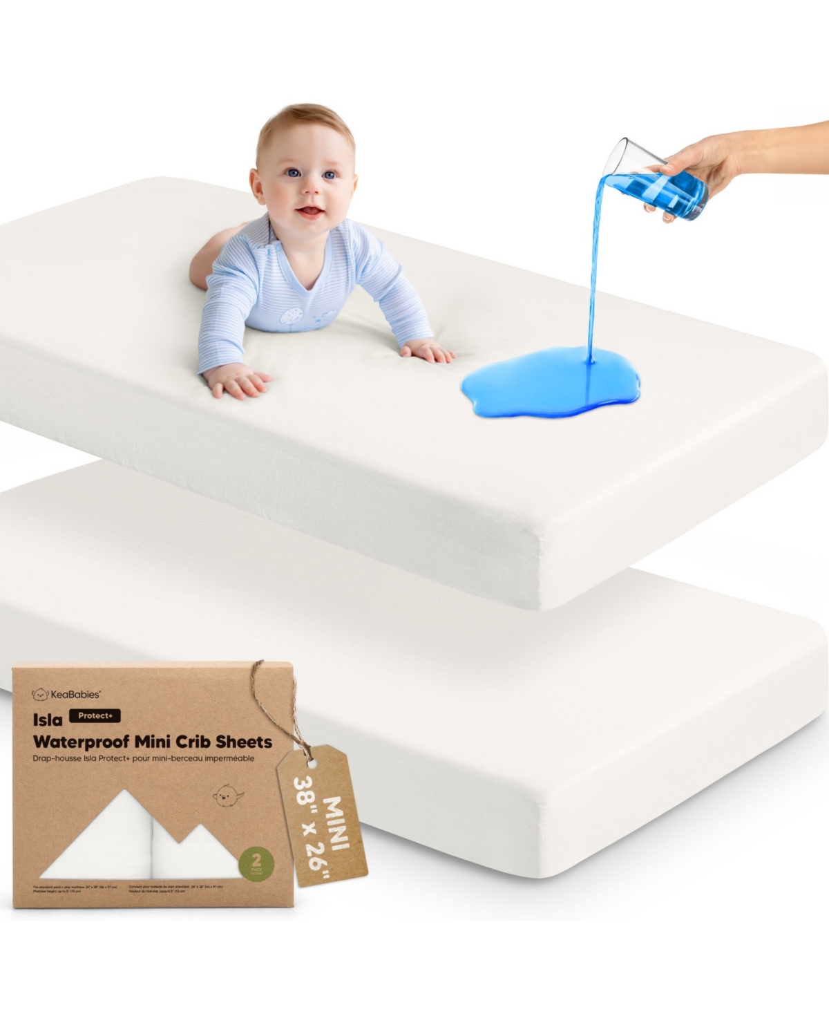 Click here for KeaBabies 2pk Isla Waterproof Mini Crib Sheets for... prices