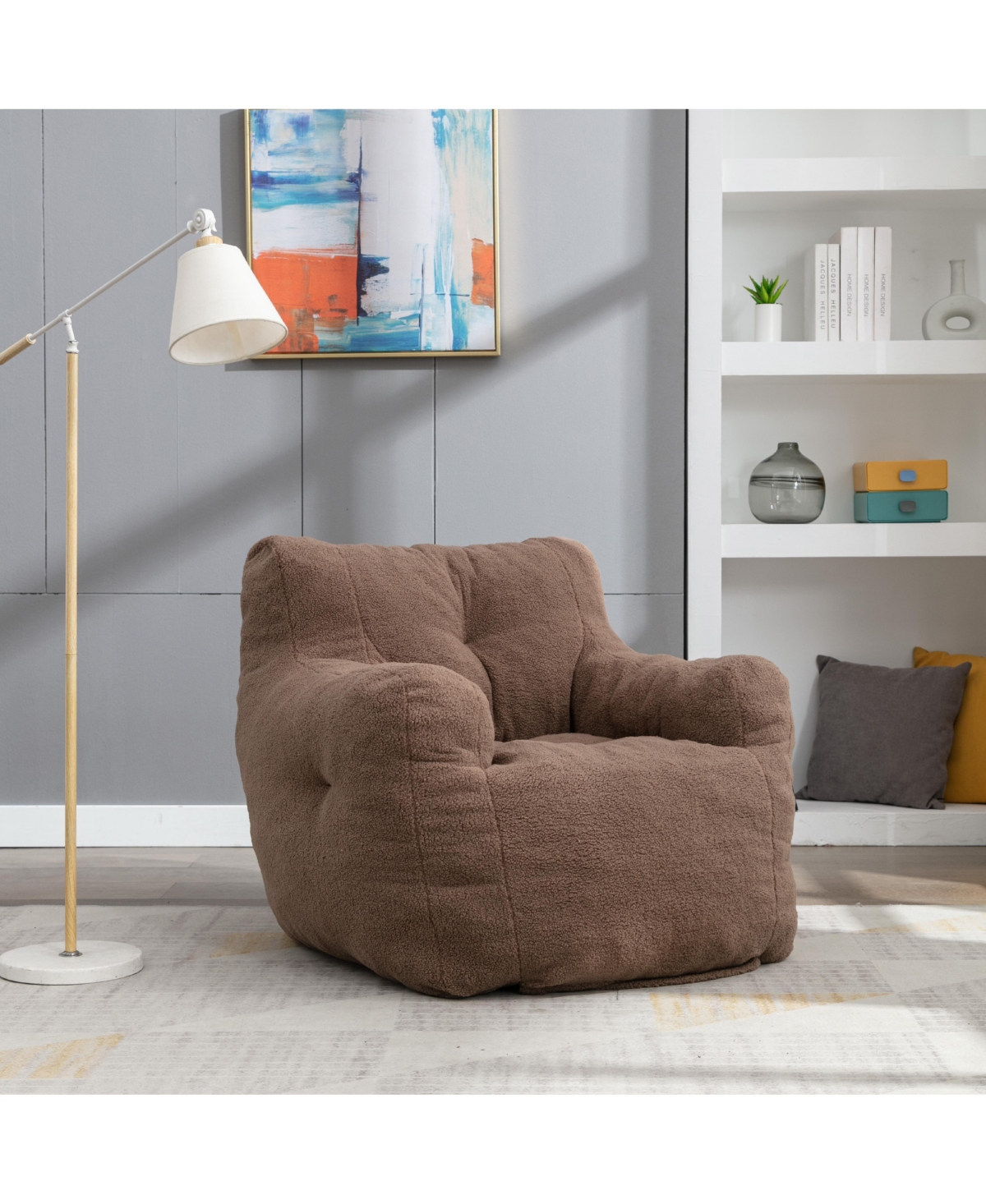 Click here for Flynama Coffee Soft Teddy Fabric Tufted Foam Bean... prices