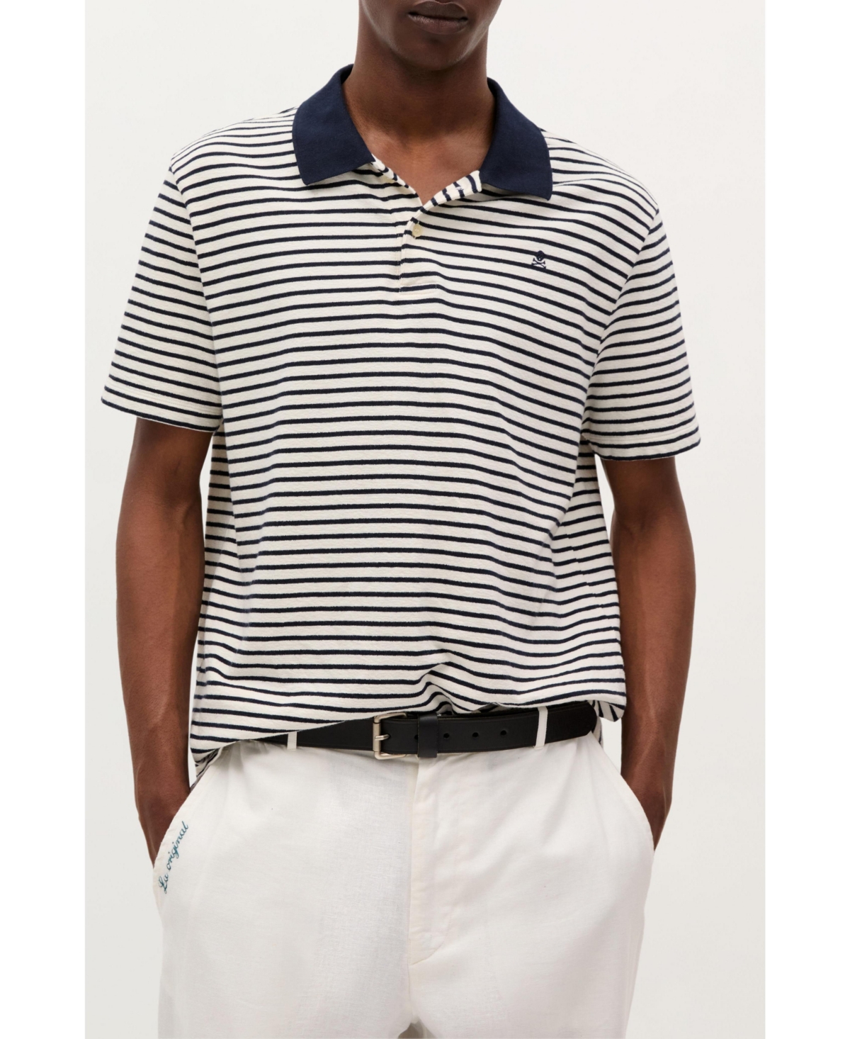 Click here for Scalpers Mens Summer Stripes Polo Shirt - Navy prices