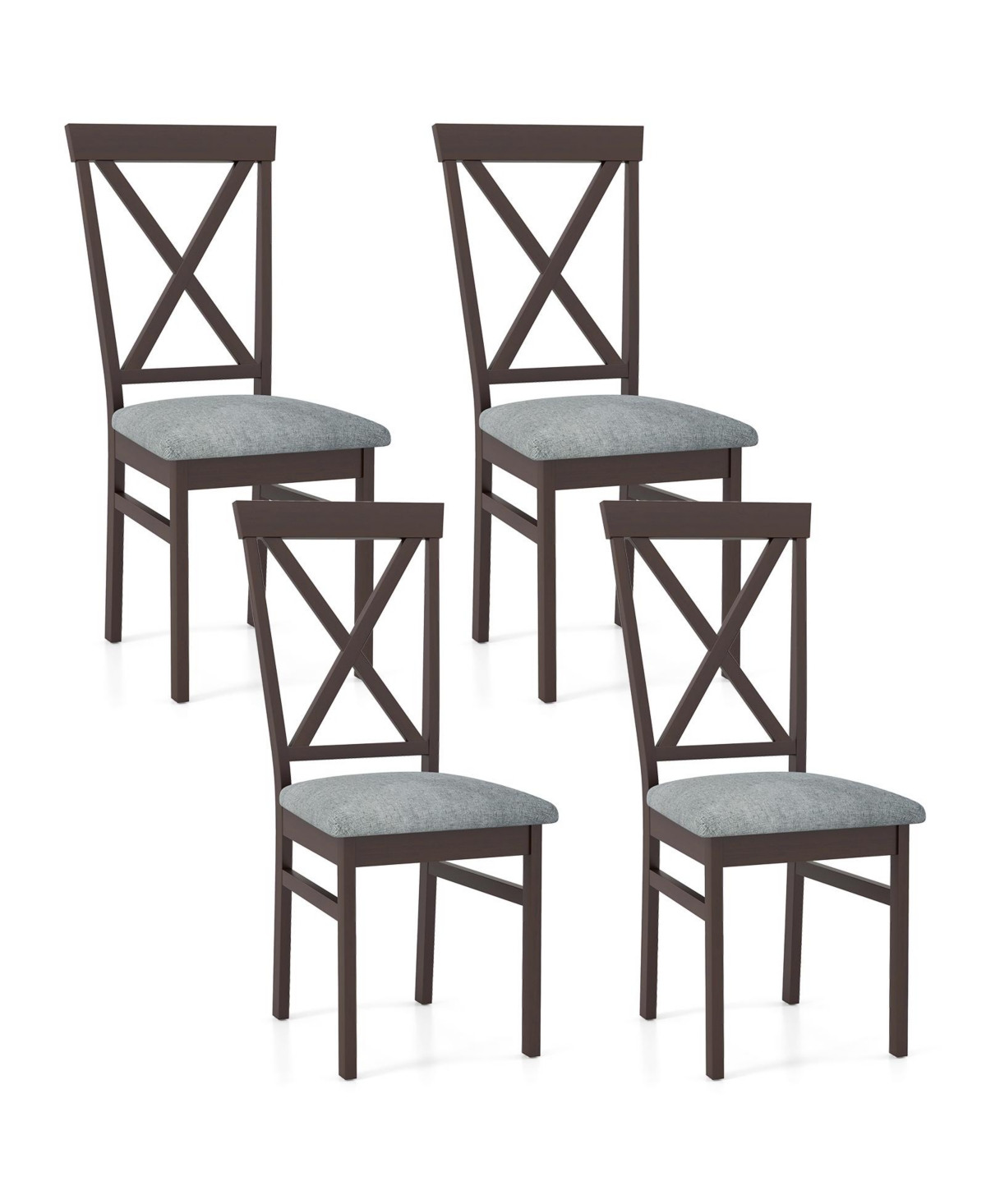 Click here for Gymax Modern Dining Chairs Set of 4 with Rubber Wo... prices